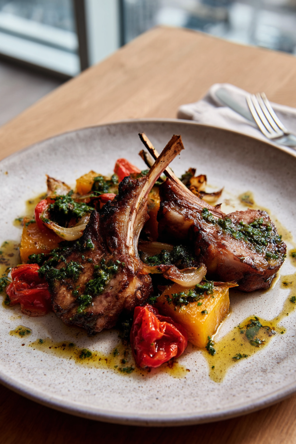 Marry Berry Rack Of Lamb With Roasted Vegetables And Mint Dressing ...