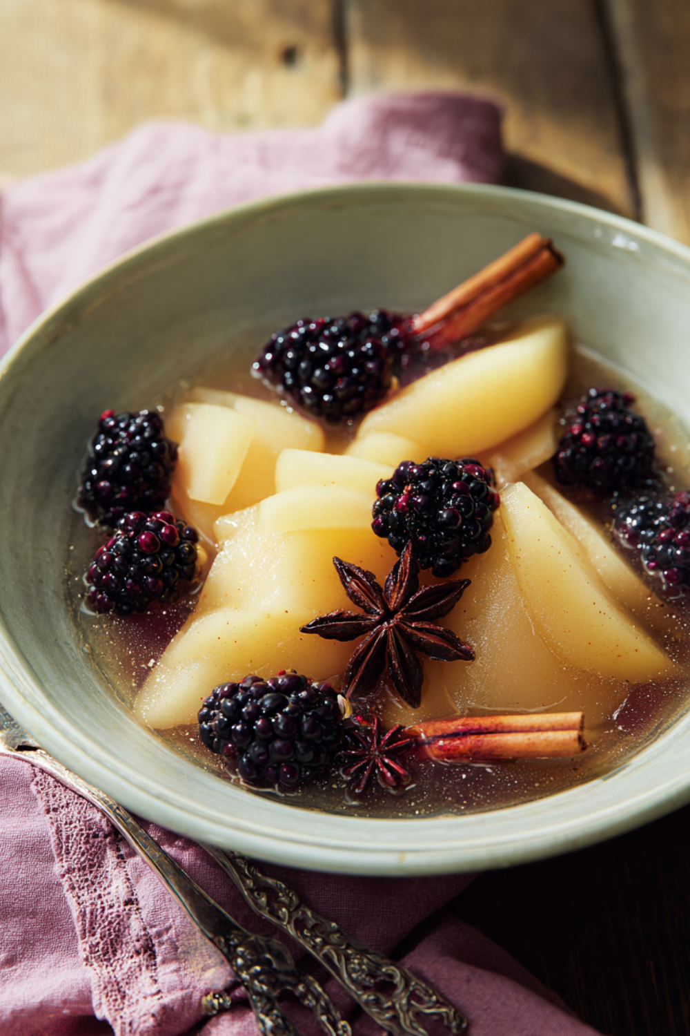 Marry Berry Spiced Poached Pears With Blackberry Compote | British ...
